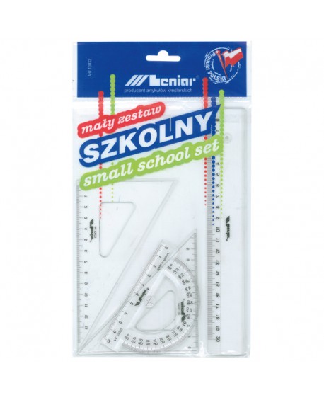 Mokykliniai rinkiniai: liniuotė, 2 kampainiai, matlankis Dydis 20 cm