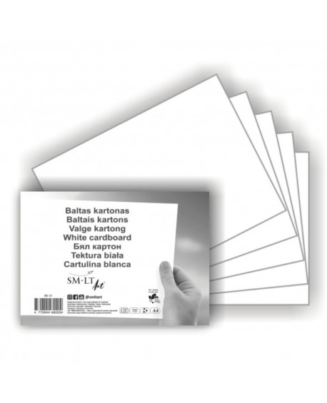 Baltas kartonas SMLT, A4, 10 lapų
